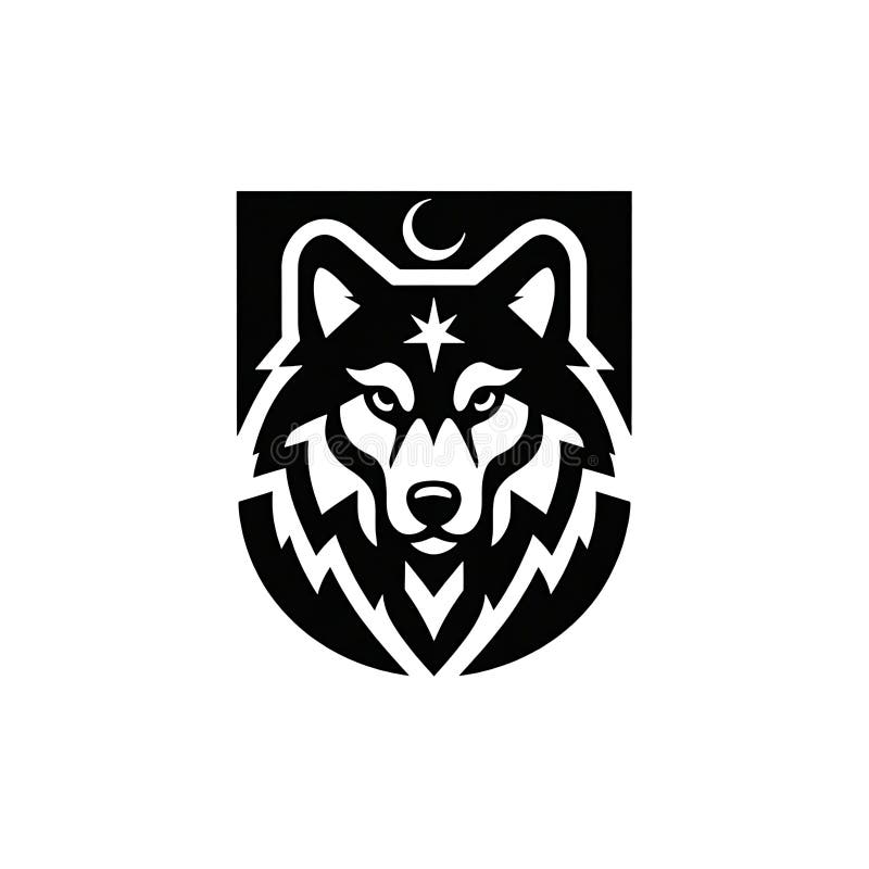 Illustration of a Wolf Logo with a Modern and Minimalist Design. Stock ...