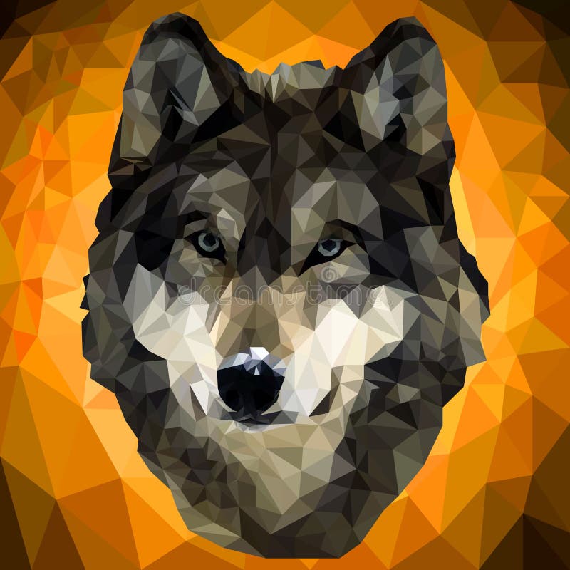 Illustration of a Wolf in Low-poly Style Stock Vector - Illustration of ...