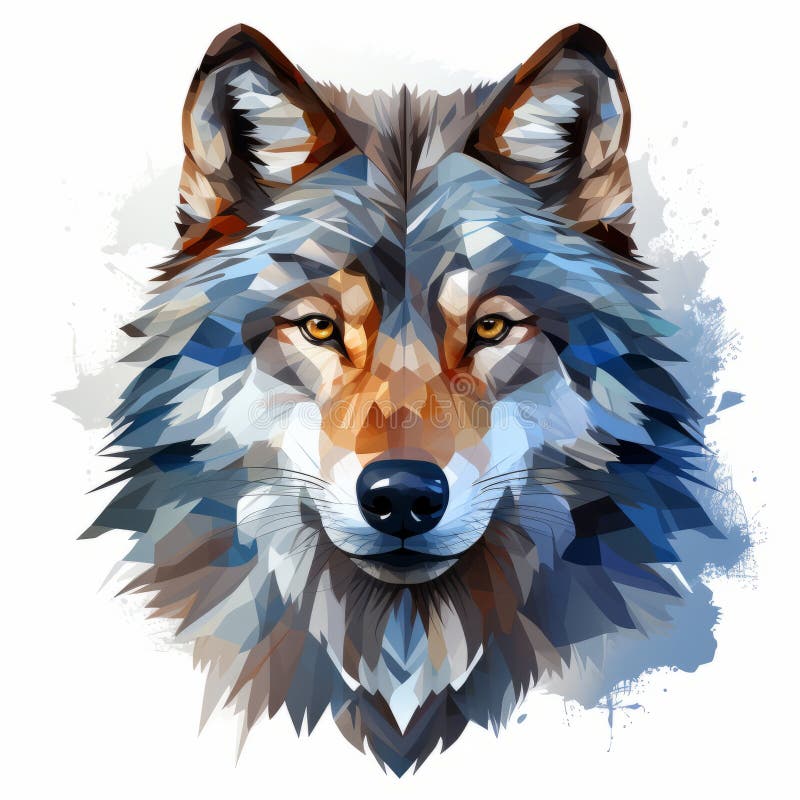 An Illustration of a Wolfs Head in Low Polygonal Style Stock ...
