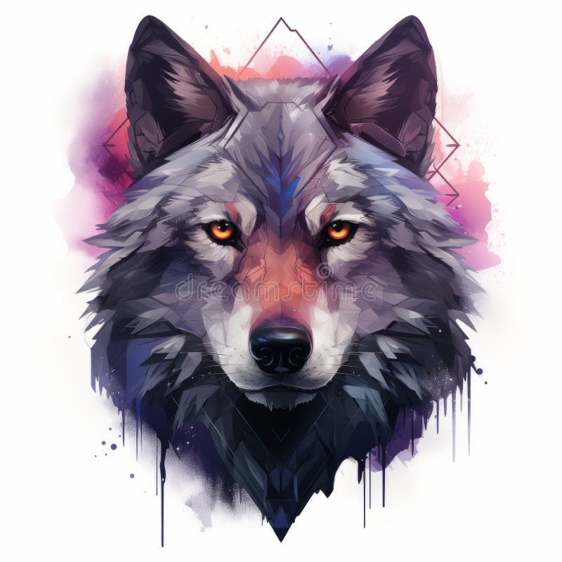 An Illustration of a Wolfs Head on a White Background Stock ...