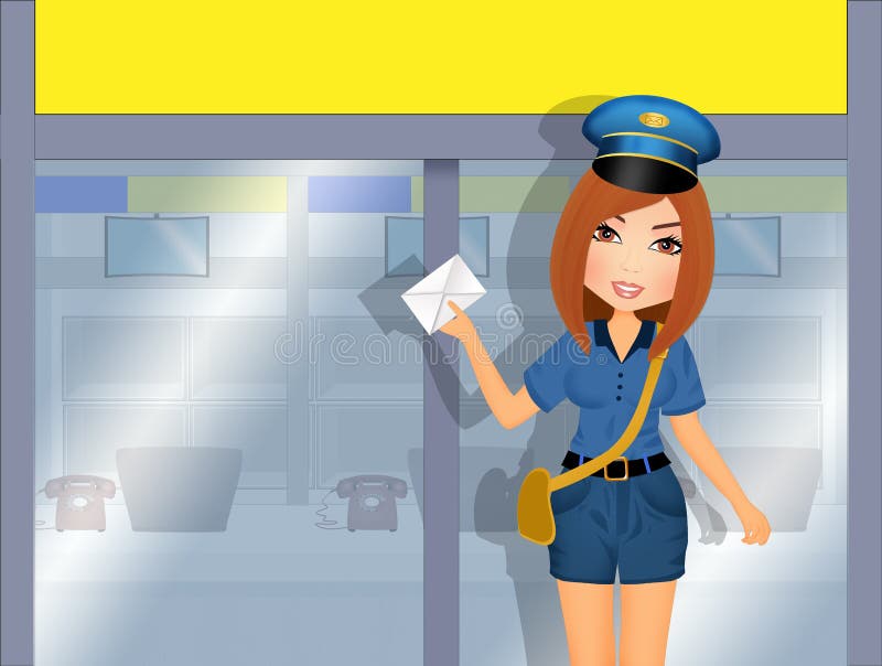 Woman being postwoman stock illustration. Illustration of condominium ...