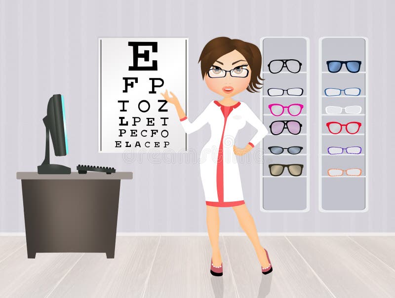 Illustration of Eye Examination Stock Illustration - Illustration of ...