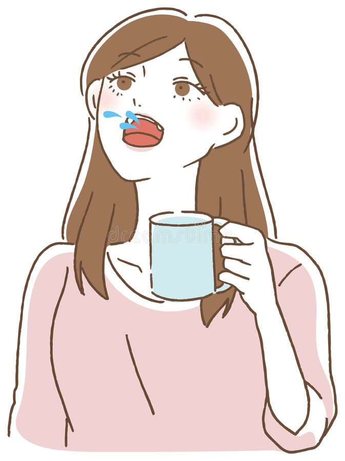 Illustration of a Woman Gargle Stock Vector - Illustration of character ...