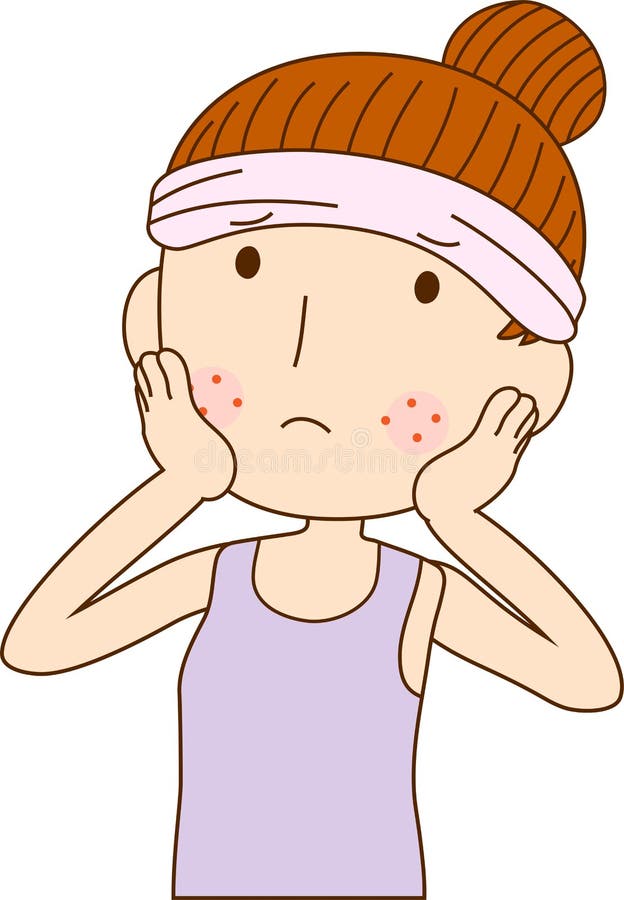 Illustration of a Woman with Rough Skin Stock Vector - Illustration of ...