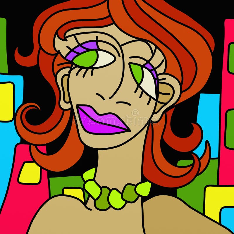 Background with Deformed Faces Stock Illustration - Illustration of ...