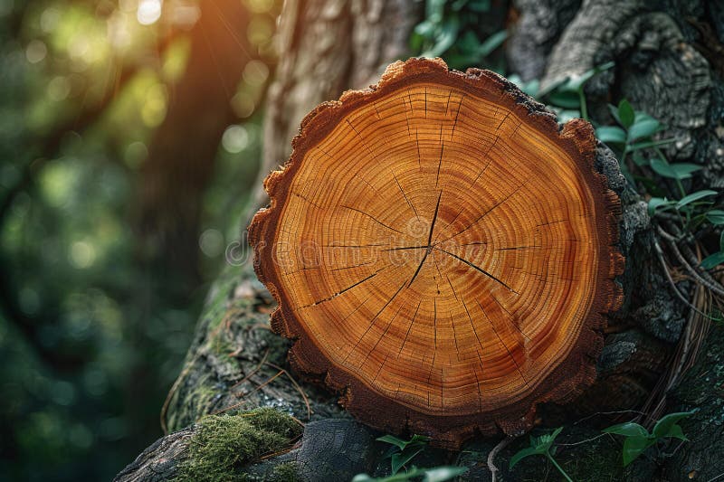 The Wood is Circle Sliced from the Tree, High Quality, High Resolution ...