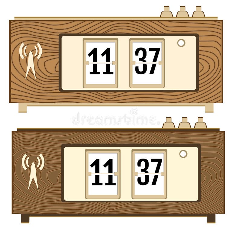 Illustration of Wooden Flip Clocks Stock Vector - Illustration of icon ...