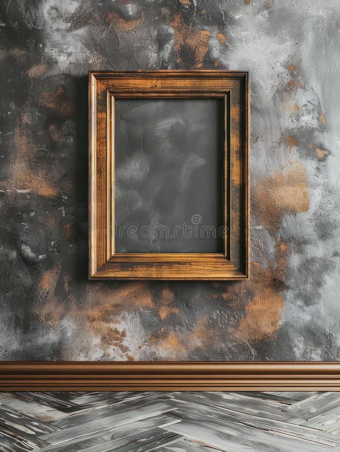 Illustration of Wooden Rustic Empty Frame Mockup Stock Photo - Image of ...
