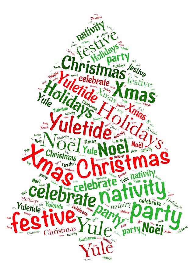 Illustration of a Word Cloud with Words Representing Christmas Stock ...