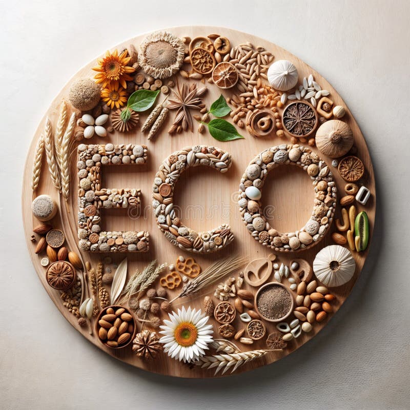 Illustration of Word ECO with Natural Elements Stock Illustration ...