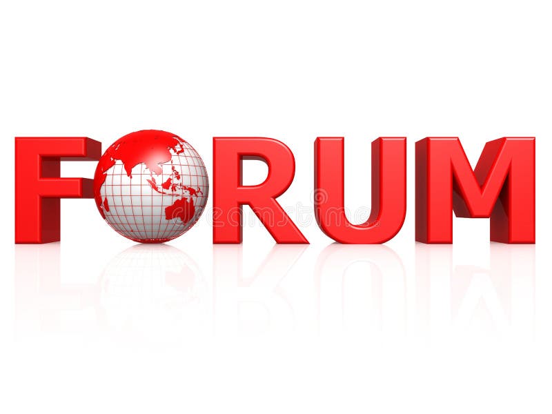 Illustration of the Word Forum with Globe Isolated on a White ...