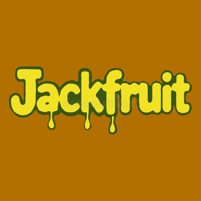Illustration of the Word Jackfruit in a Bold and Yellow Font Stock ...