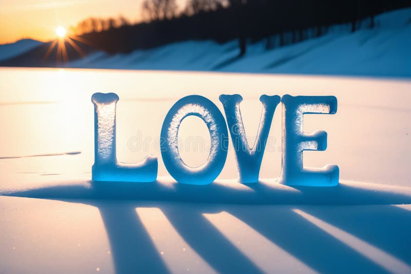 Illustration of the Word LOVE - Ice Theme Stock Illustration ...