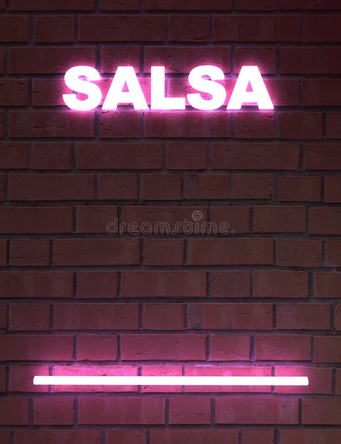 Illustration of Word `SALSA` on Brick Backgound. 3d Rendering. Stock ...