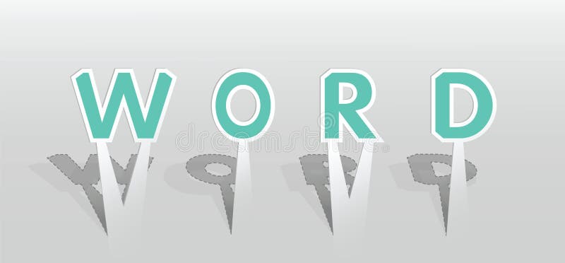Illustration of WORD word stock vector. Illustration of cardboard ...