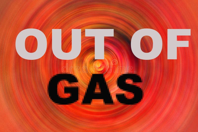 Illustration of the Words `out of Gas` Stock Illustration ...
