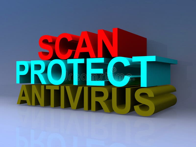 Scan protect antivirus stock illustration. Illustration of computer ...
