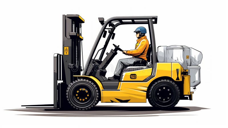 Illustration of a Worker Operating a Forklift. Generative Ai Stock ...