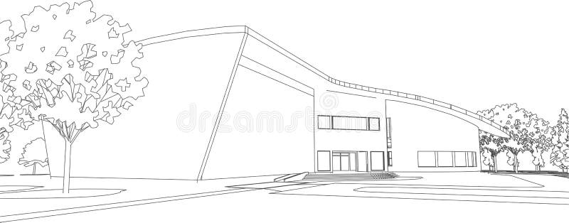 Illustration of Workshop Building Design in Concept Stock Vector ...