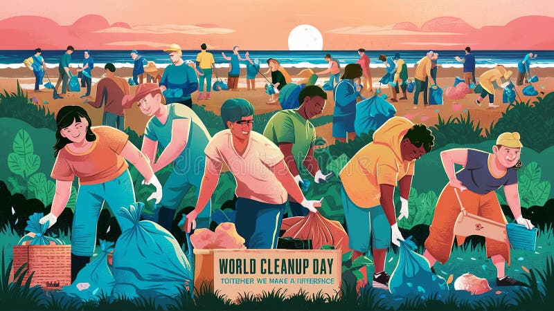 Illustration of World Cleanup Day, Generative Ai Stock Illustration ...