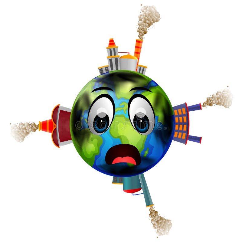 World full of pollution stock vector. Illustration of global - 114820700