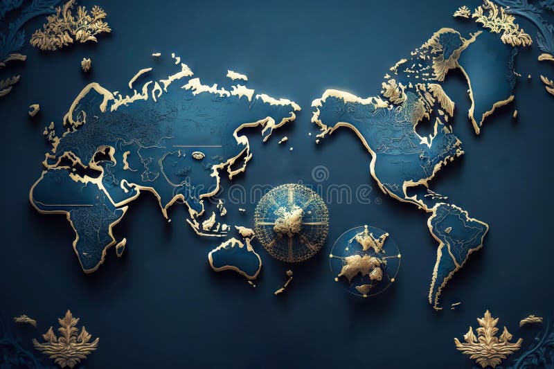 Illustration of the World Map Stock Illustration - Illustration of ...