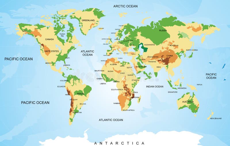 Illustration of World Map. Travel Agency Stock Illustration ...