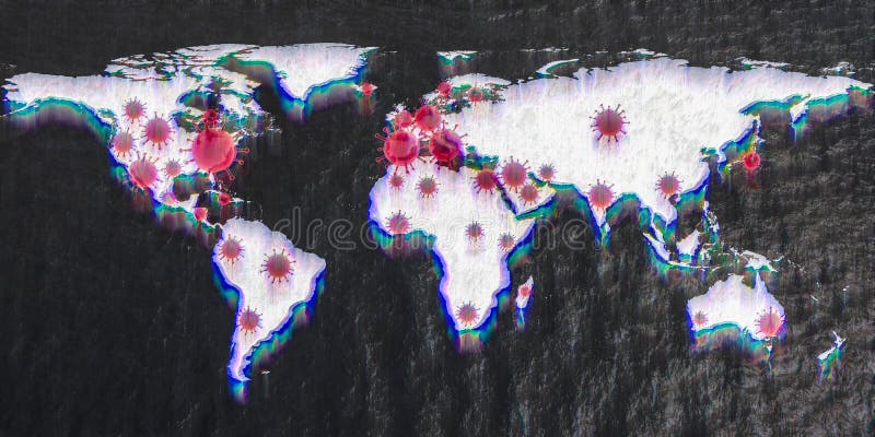 Illustration of a World Map View on Corona Virus Covid-19 Outbreak ...