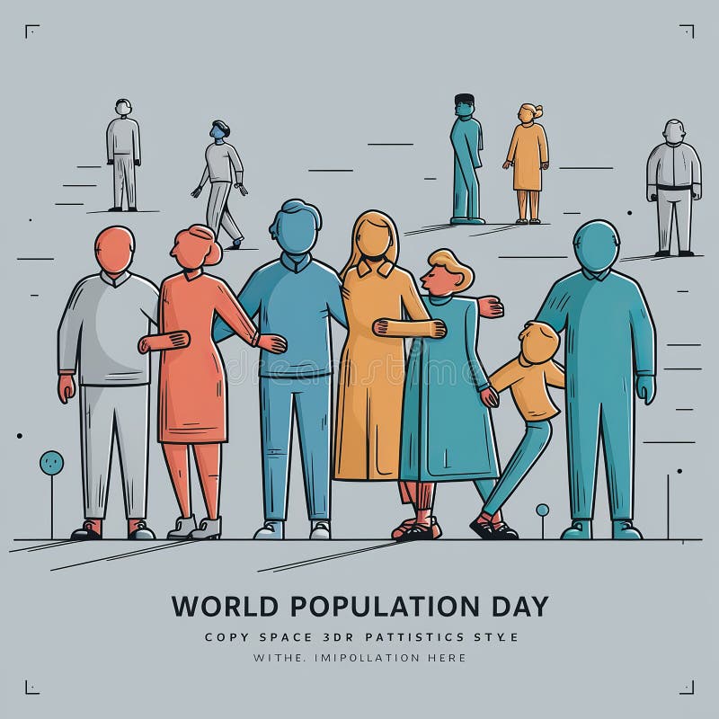 Illustration of World Population Day Concept, 11July. Explosion of ...