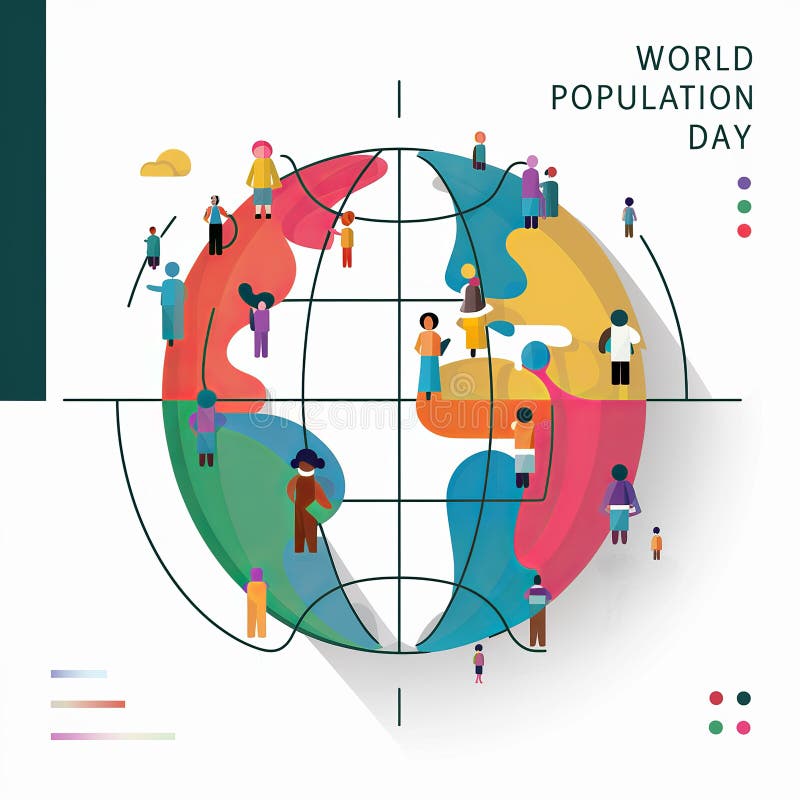 Illustration of World Population Day Concept, 11July. Explosion of ...