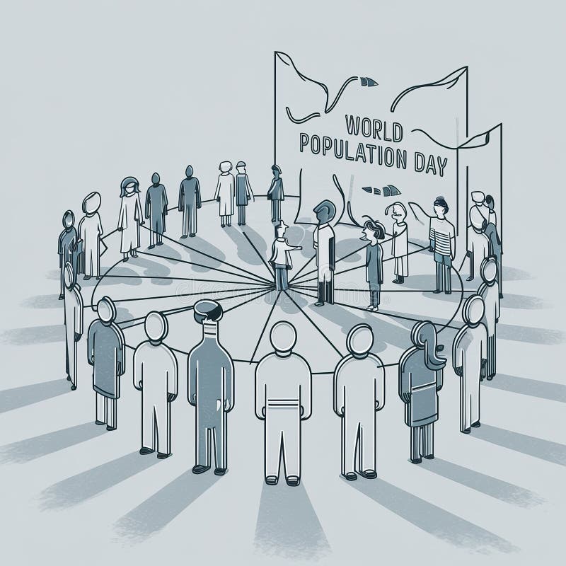 Illustration of World Population Day Concept, 11July. Explosion of ...