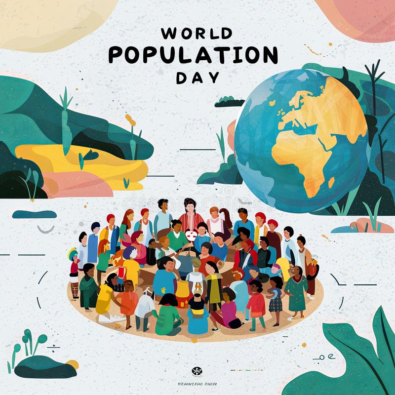 Illustration of World Population Day Concept, 11July. Explosion of ...