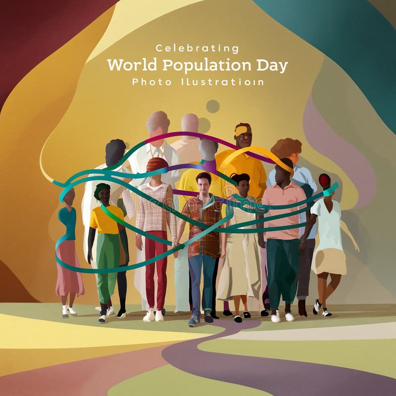 Illustration of World Population Day Concept, 11July. Explosion of ...