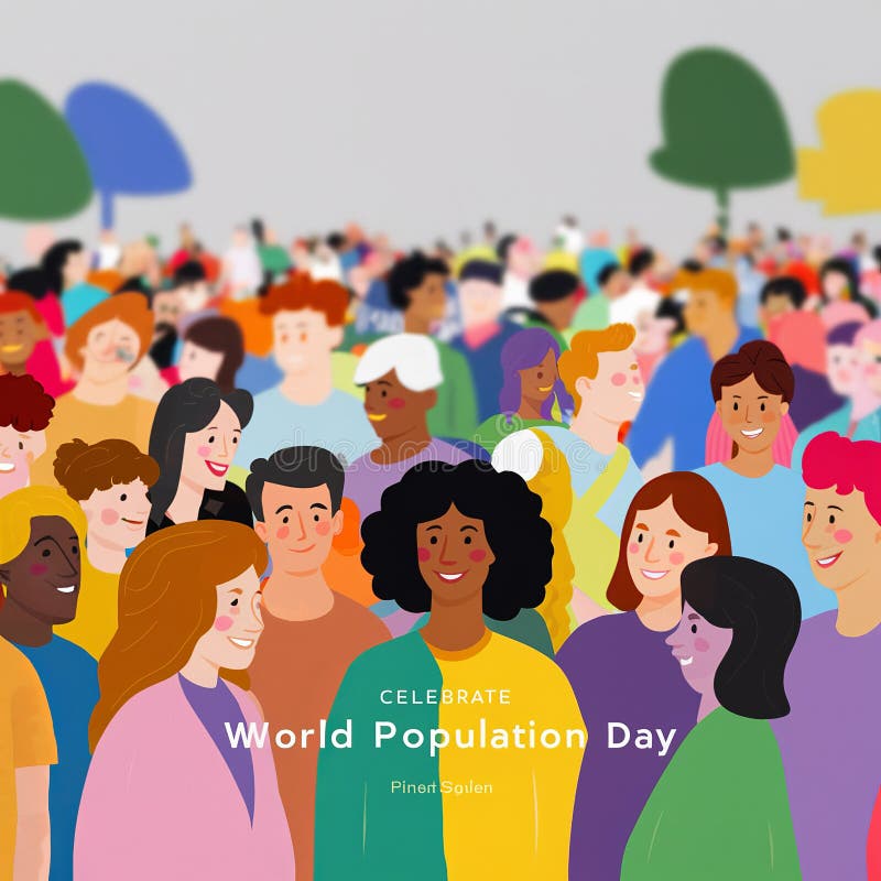 Illustration of World Population Day Concept, 11July. Explosion of ...