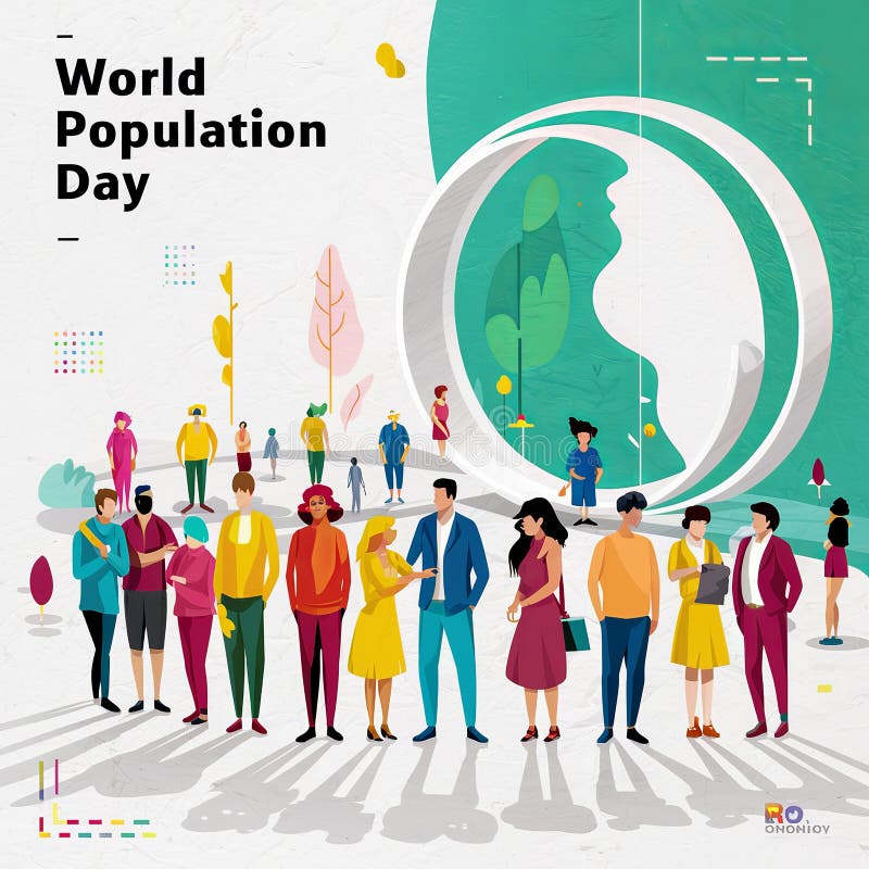 Illustration of World Population Day Concept, 11July. Explosion of ...