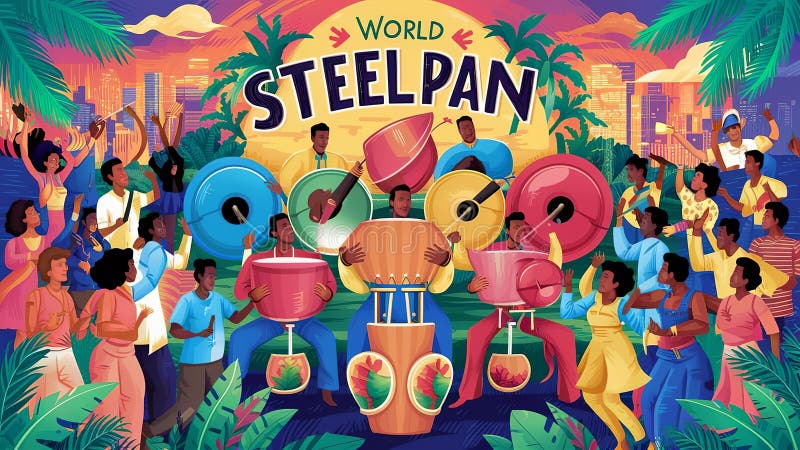Illustration of World Steelpan Day, Generative Ai Stock Illustration ...