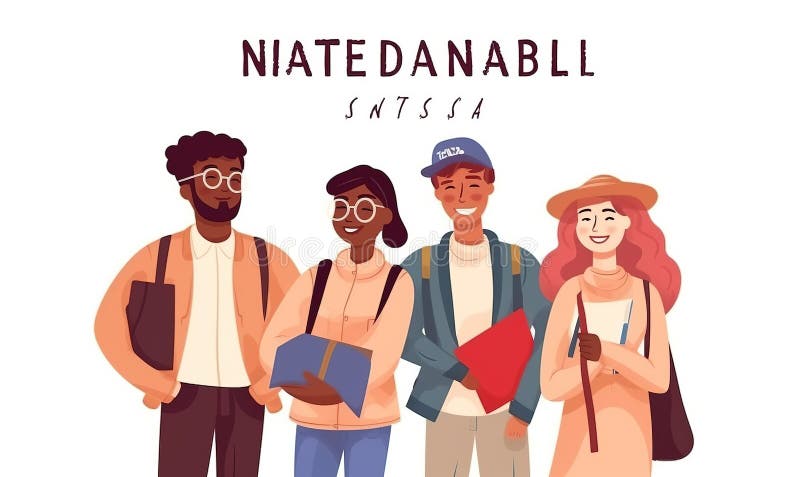 Illustration of World Students Day or International Students Day. Ai ...