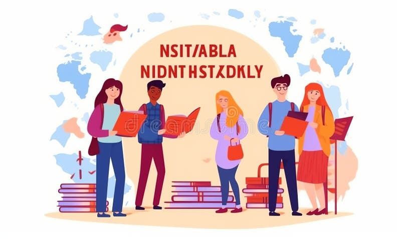 Illustration of World Students Day or International Students Day. Ai ...