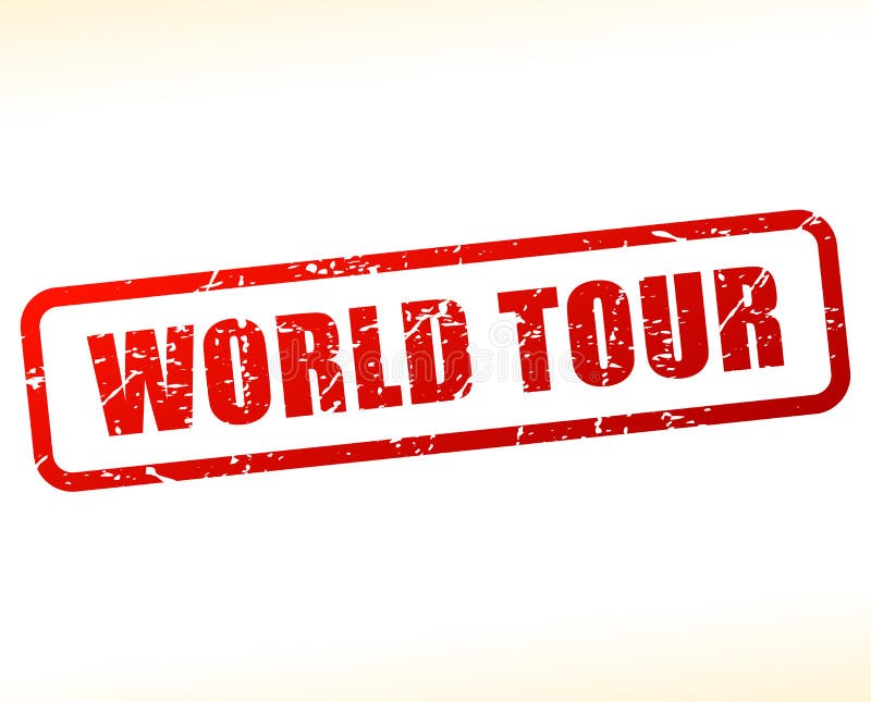 World tour red text stamp stock vector. Illustration of design - 107539190