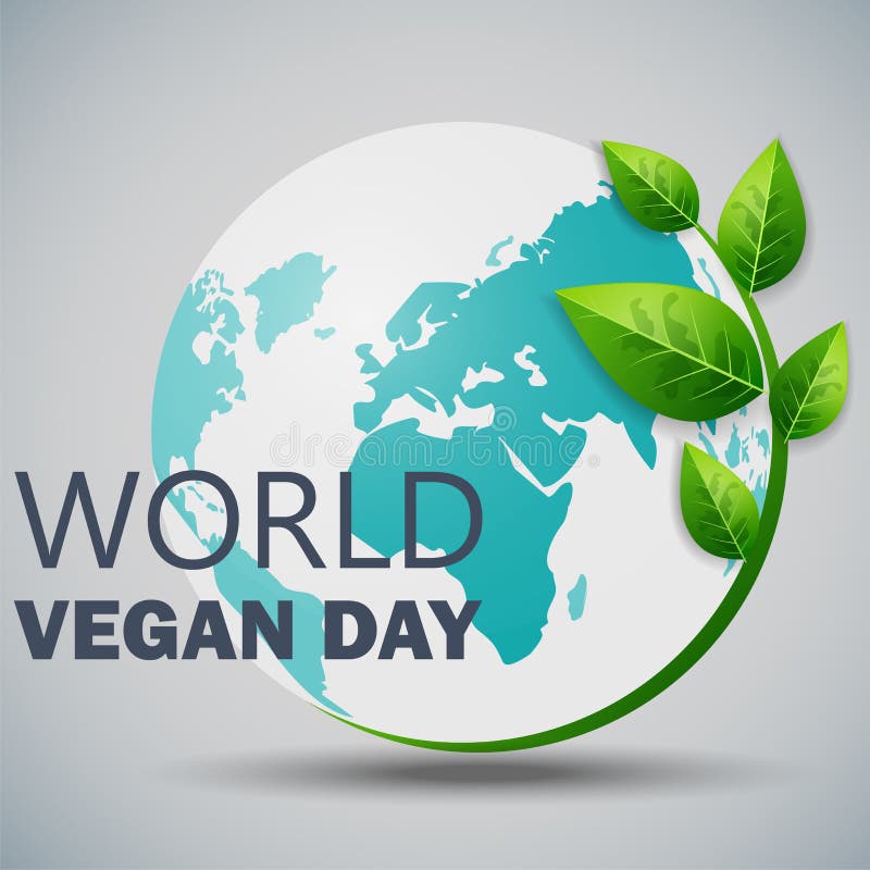 World Vegan Day, Concept Design. World with Vegetables Crown, Fruits ...