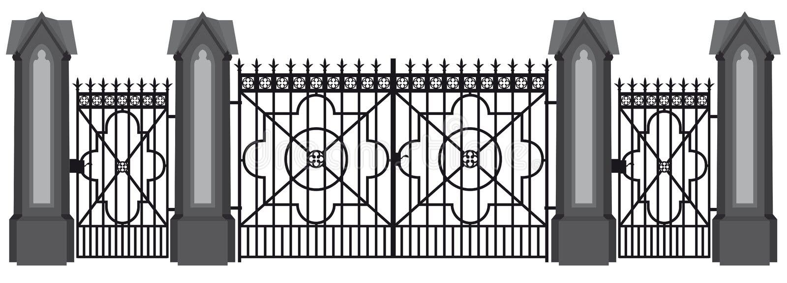 Iron gate stock vector. Illustration of closeup, beautiful - 43069465