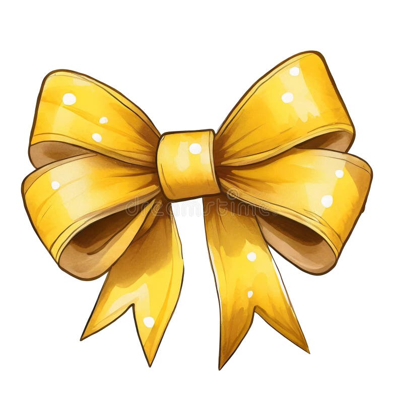 Illustration of a Yellow Bow Pattern on a White Background. Stock Image ...