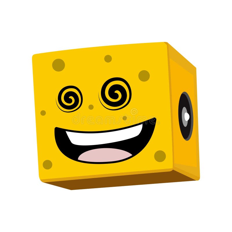 Illustration of Yellow Cube Smile Stock Vector - Illustration of ...