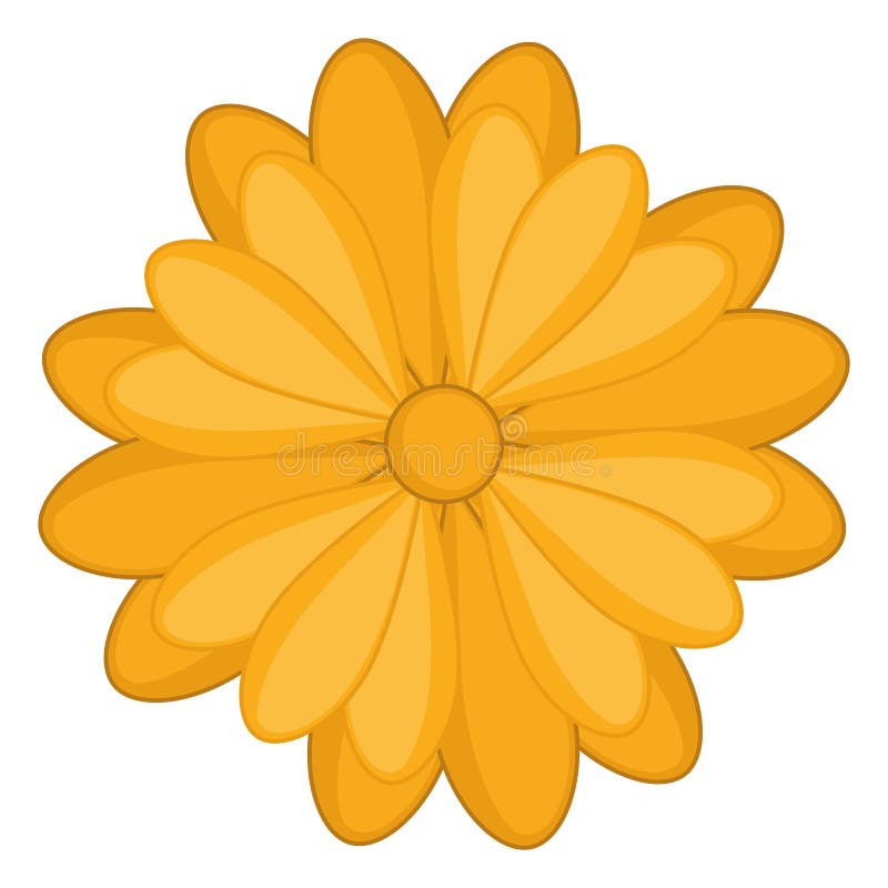 Yellow Flower with Layered Petals in Simple Design, Vector Stock Vector ...