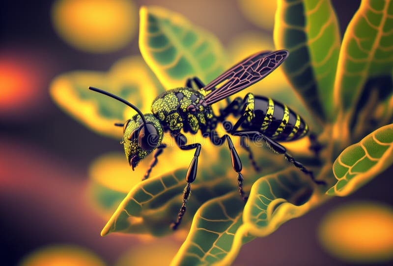 A Surreal Alien Bee, Created by Generative Ai Stock Illustration ...
