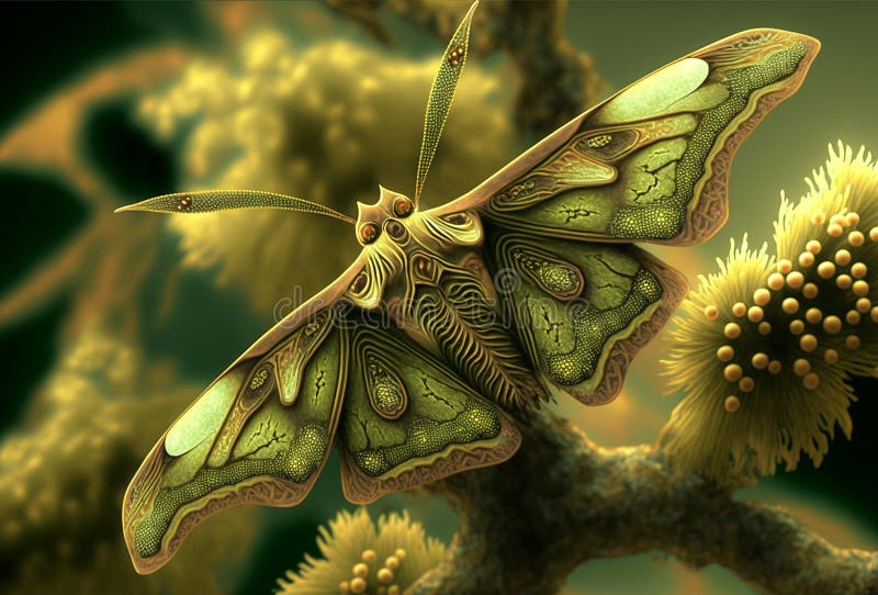 A Surreal Alien Moth, Created by Generative Ai Stock Illustration ...