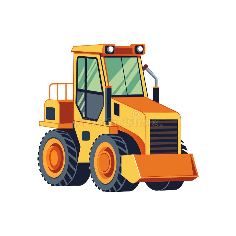 Isolated Yellow Construction Loader Illustration on White Background ...