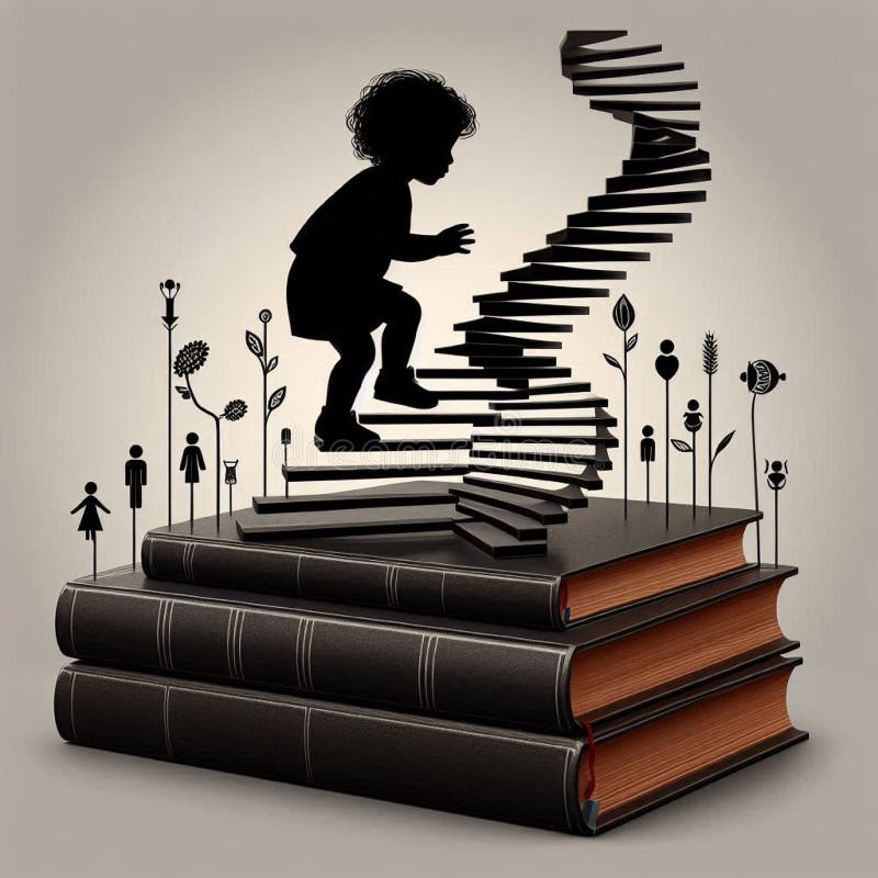 An Illustration of a Young Girl Stepping Out of a Book Stock ...