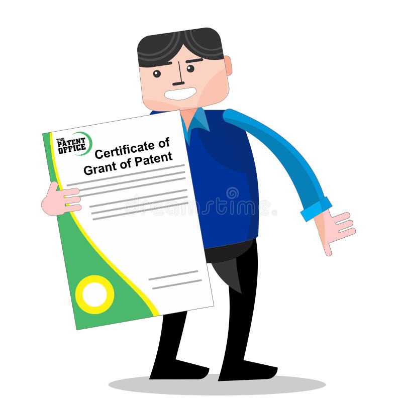Illustration of a Young Man Holding a Certificate of Grant of Patent ... Illustration of a Young Man Holding a Certificate of Grant of Patent ...