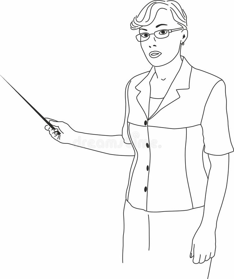 Teacher with a pointer stock vector. Illustration of clothes - 161438369